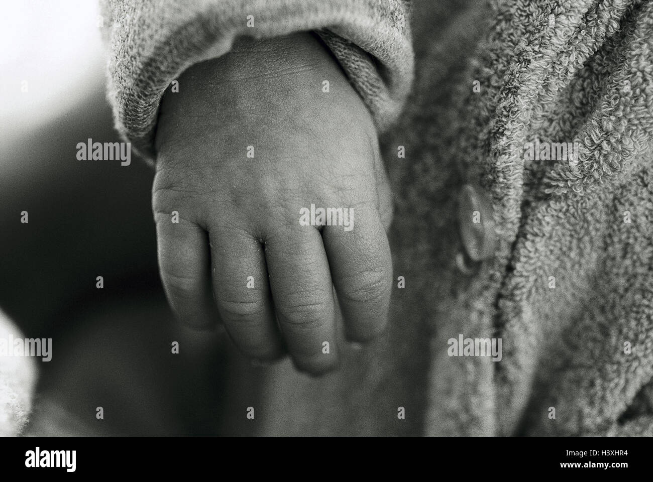 Baby, hand, close up, b/w, child, infant, baby hand, finger, small ...