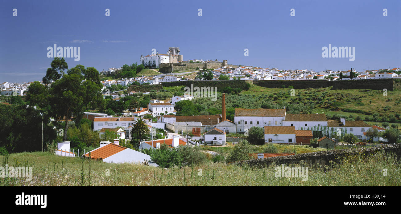 Portugal, province Alentejo, Estremoz, town view, fortress, south ...