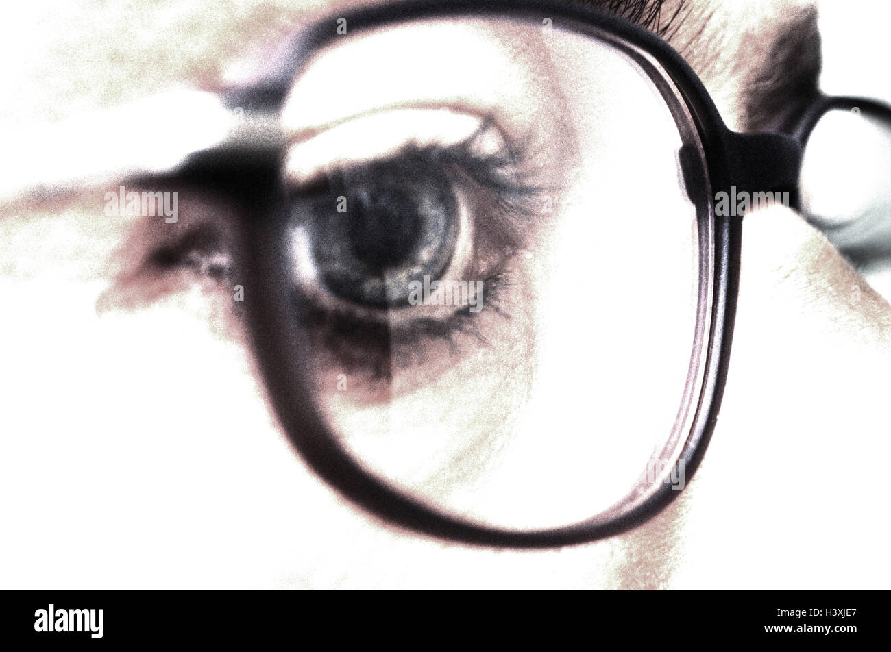 Woman, look, detail, eye, glasses, close up, model released, sense ...