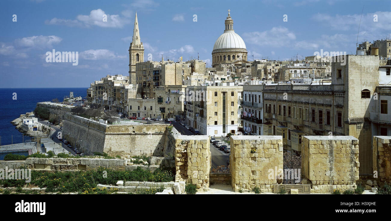 Malta, Valletta, town view, churches, island state, island, capital ...