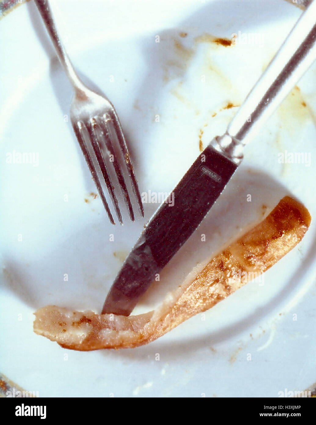 Plate, instruments, uses, food leftovers, crust dish, food, meat course ...