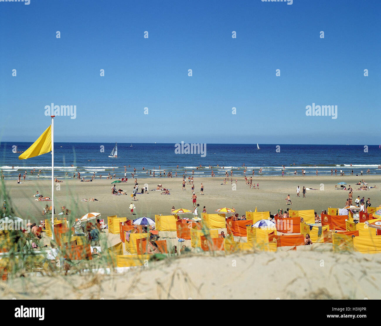 The Netherlands, Südholland, Noordwijk, beach view, Europe, Western ...