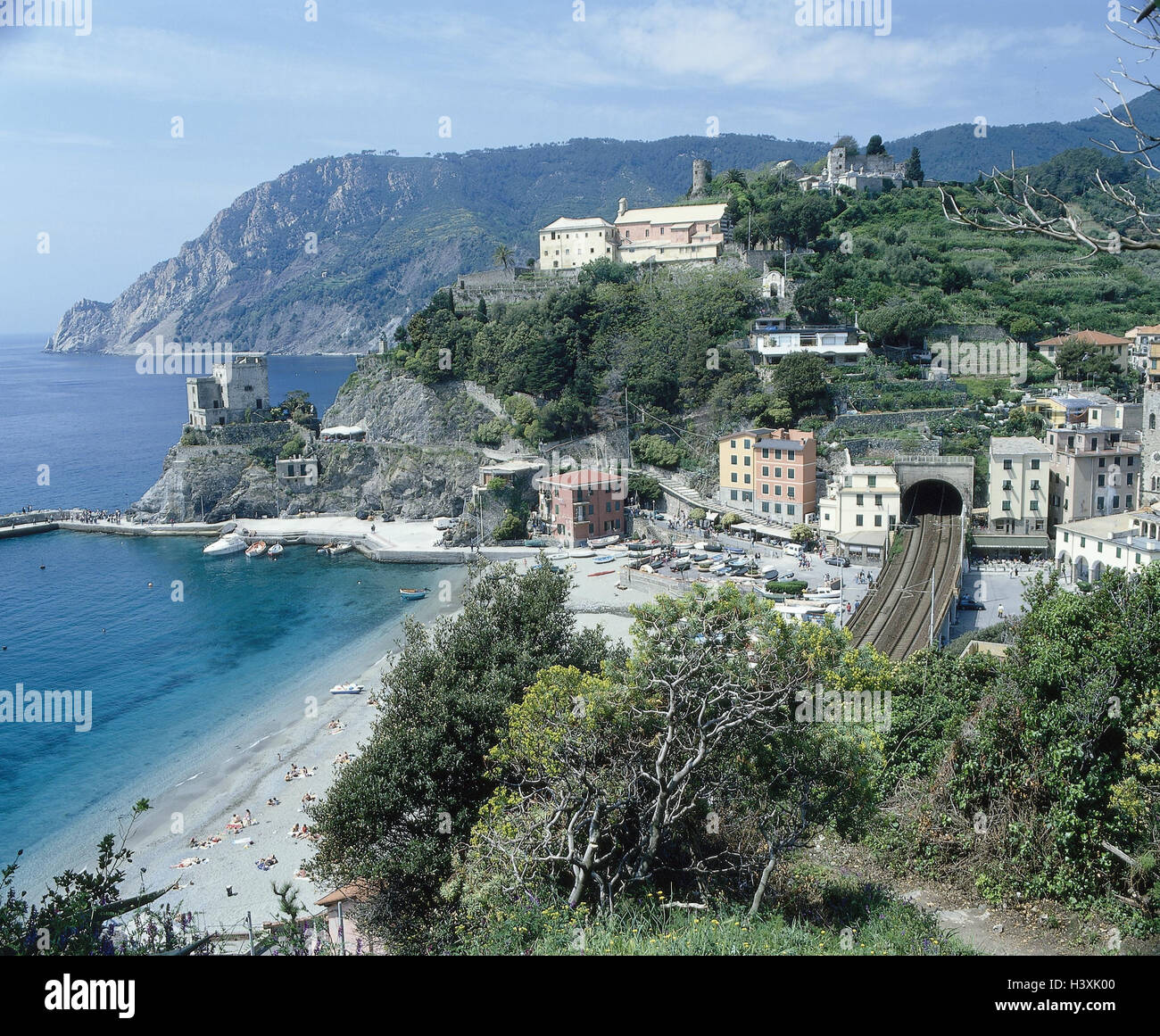 Italy, Liguria, Monterosso Al Mare, local view, harbour, Cinque Terre ...