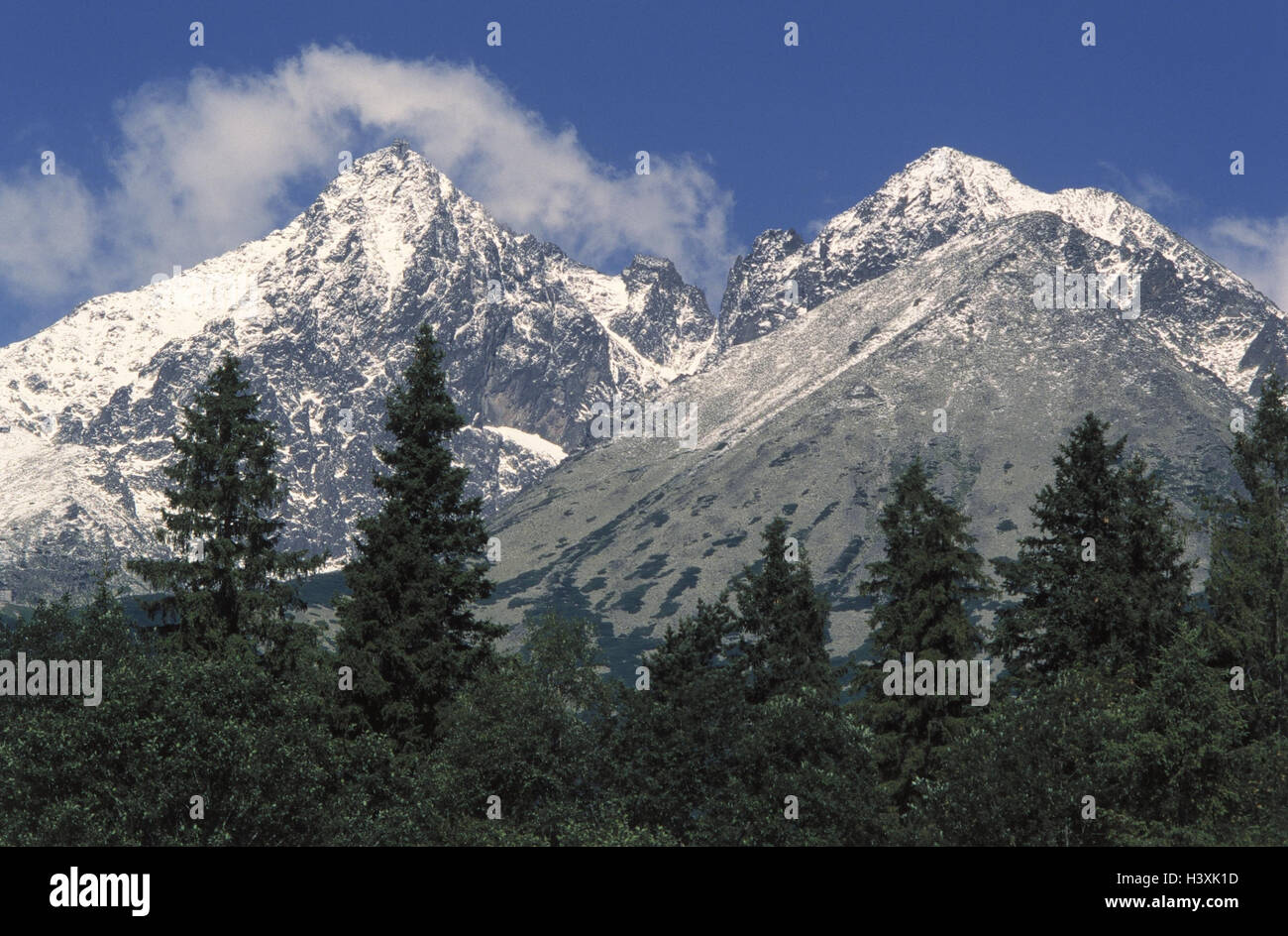 Slovakia, the high Tatra Mountains, Lomnitzky, 2633 m, Kezmarsky, 2556 ...