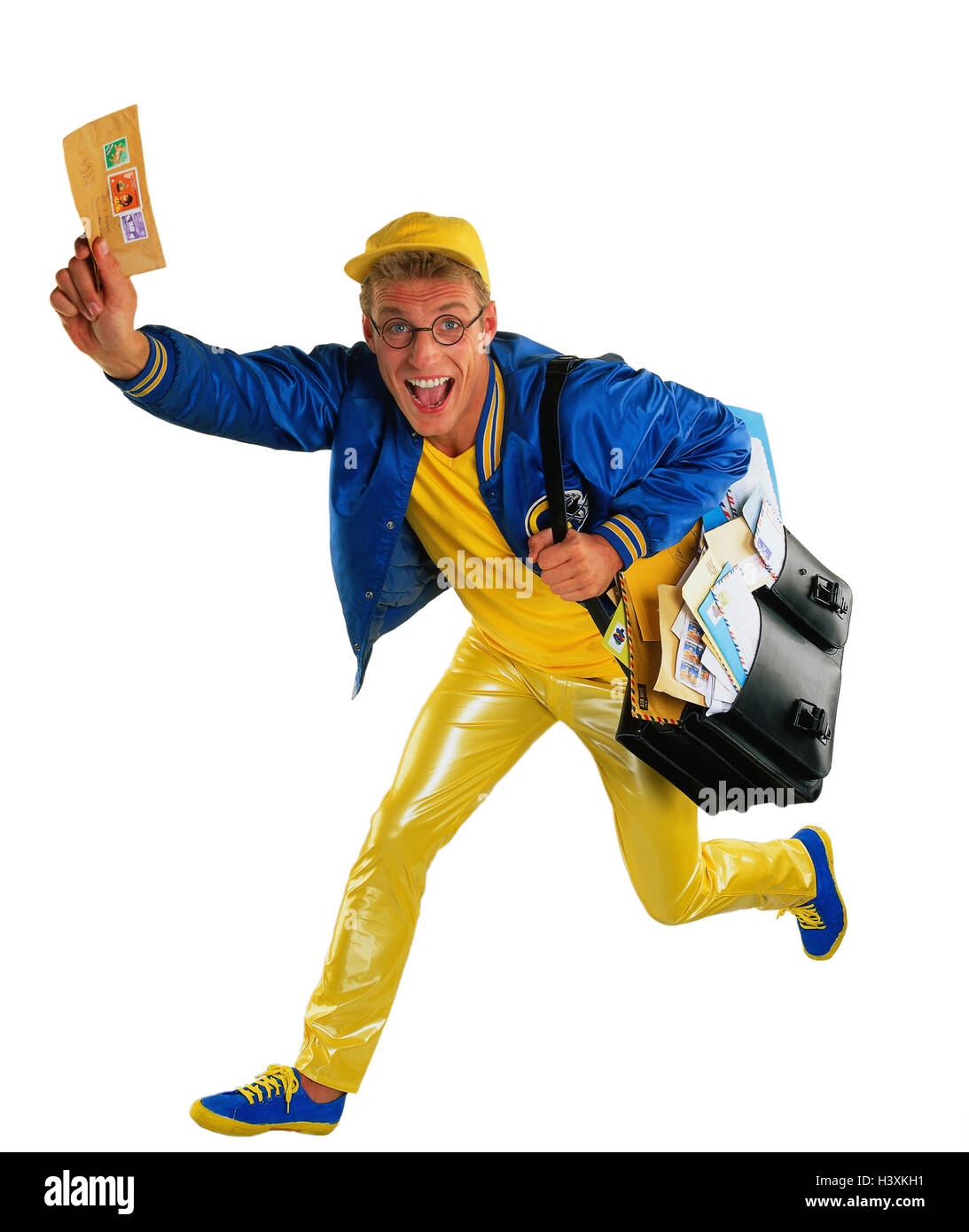 Mailmen, gesture, motion, run, block haste, concepts, postman, post ...