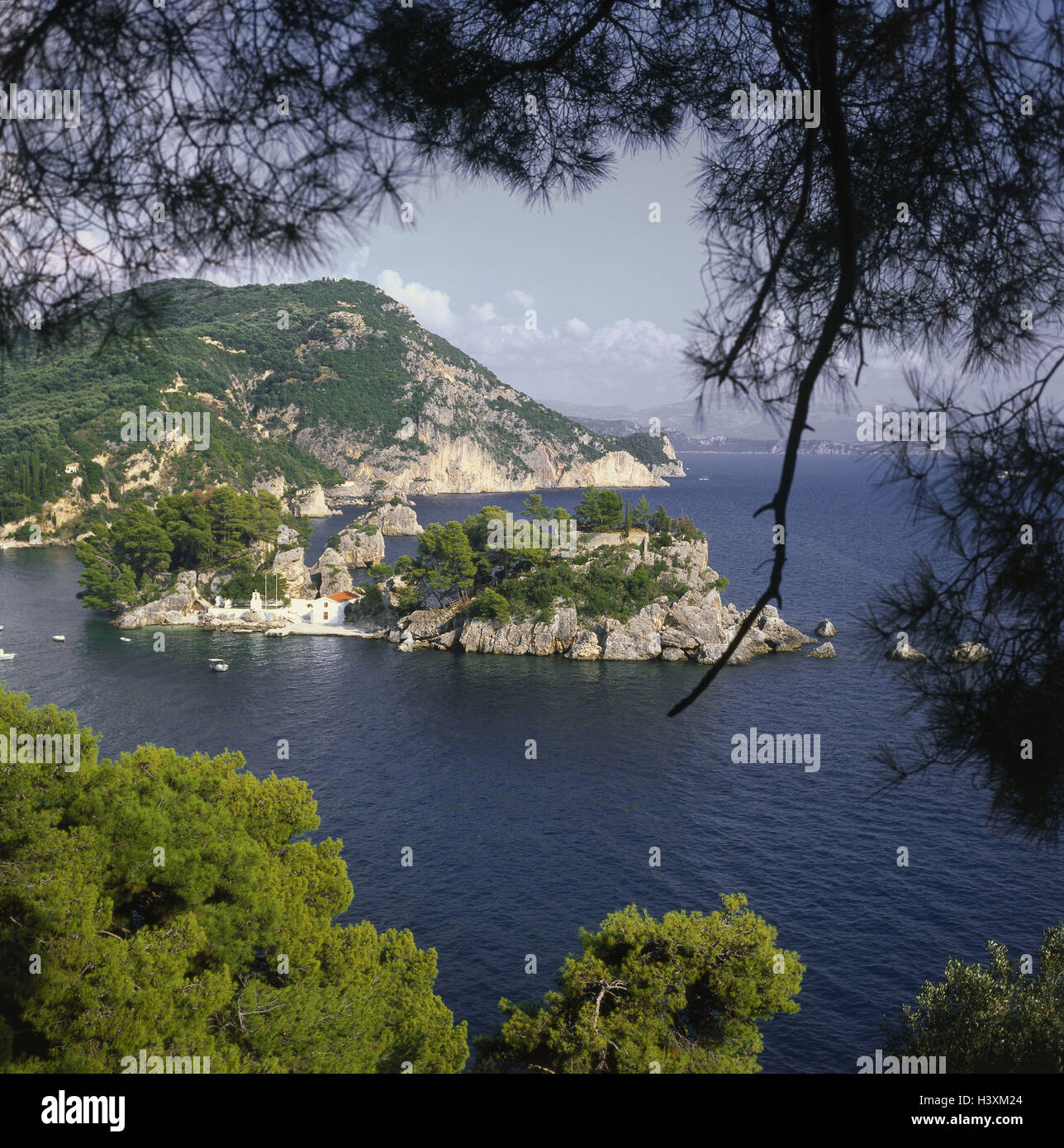 Greece, Epirus, Parga, bile coast, island, band, Southeast, Europe ...