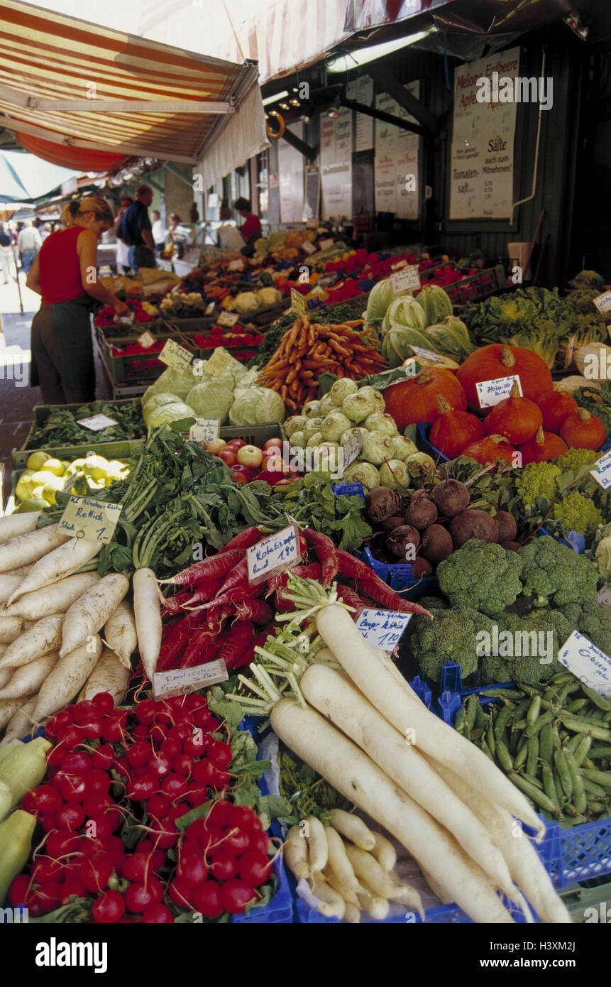 Germany, Bavaria, Munich, Viktualienmarkt, vegetable state, Europe ...