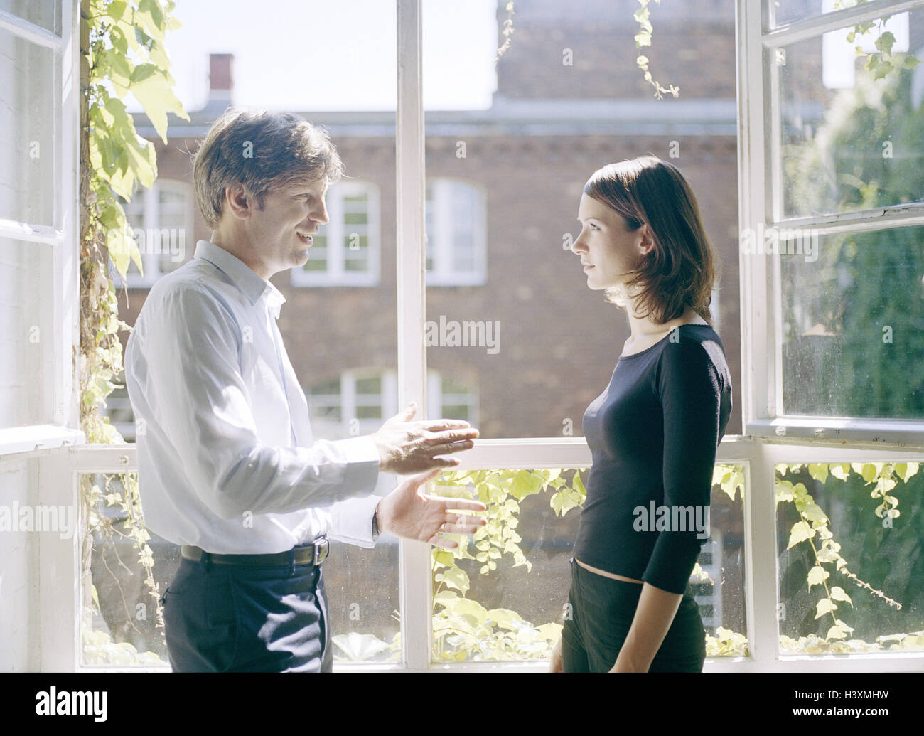 Office, colleague, entertainment, explanation, window, opened ...