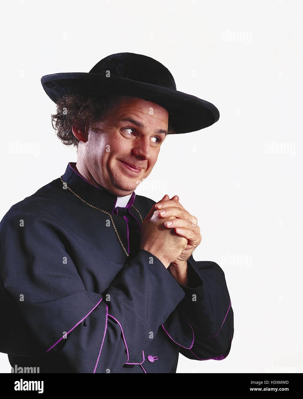 Priest, care, devout view, gesture, half portrait, mb 137 A3 Stock ...