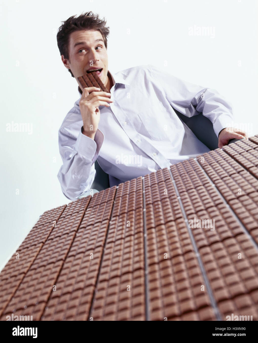 Man, sweets, notice board chocolate, eat, nutrition, unhealthily, sweet ...