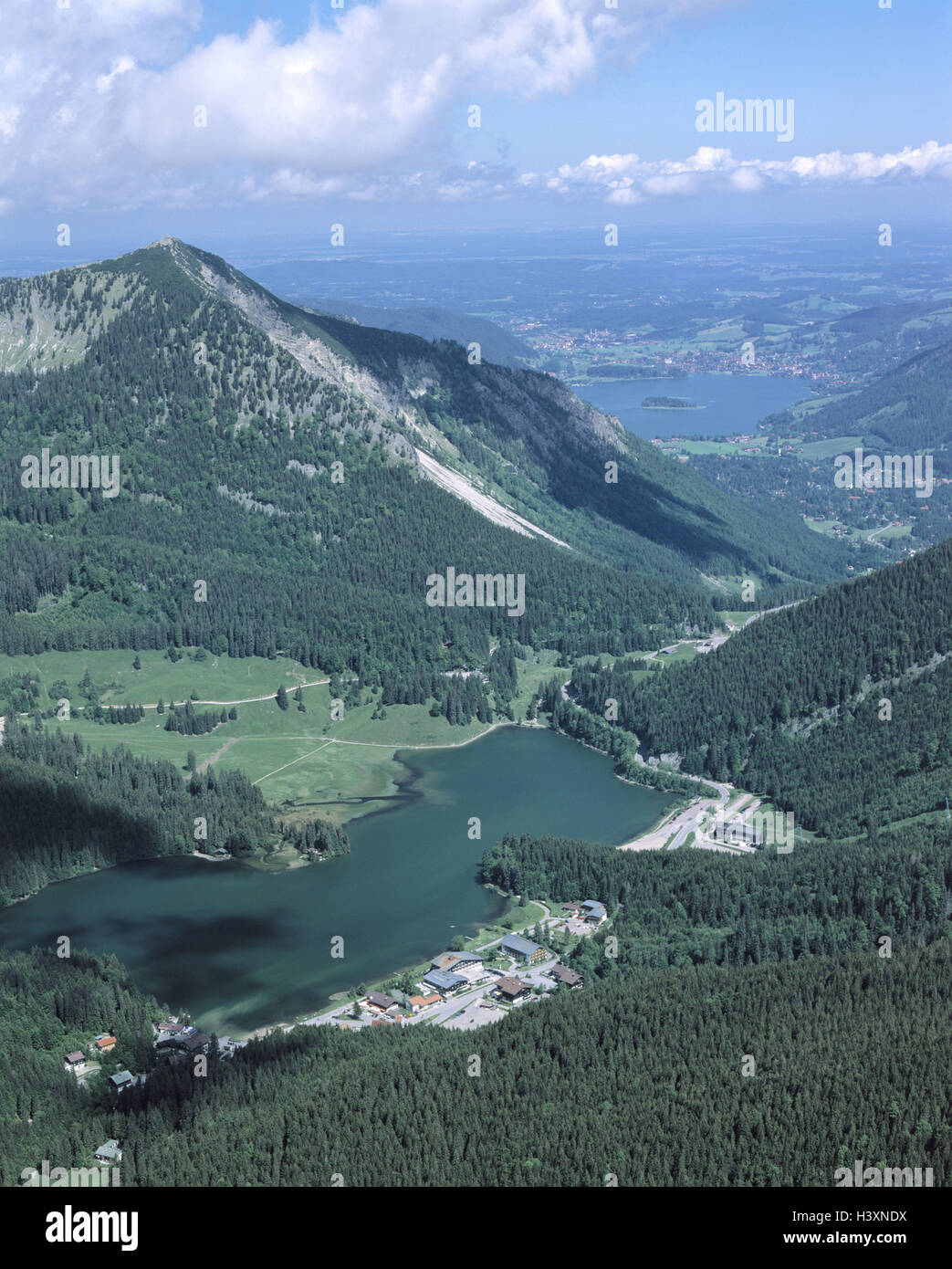 Germany, Upper Bavaria, Spitzingsee, Schliersee in the background ...