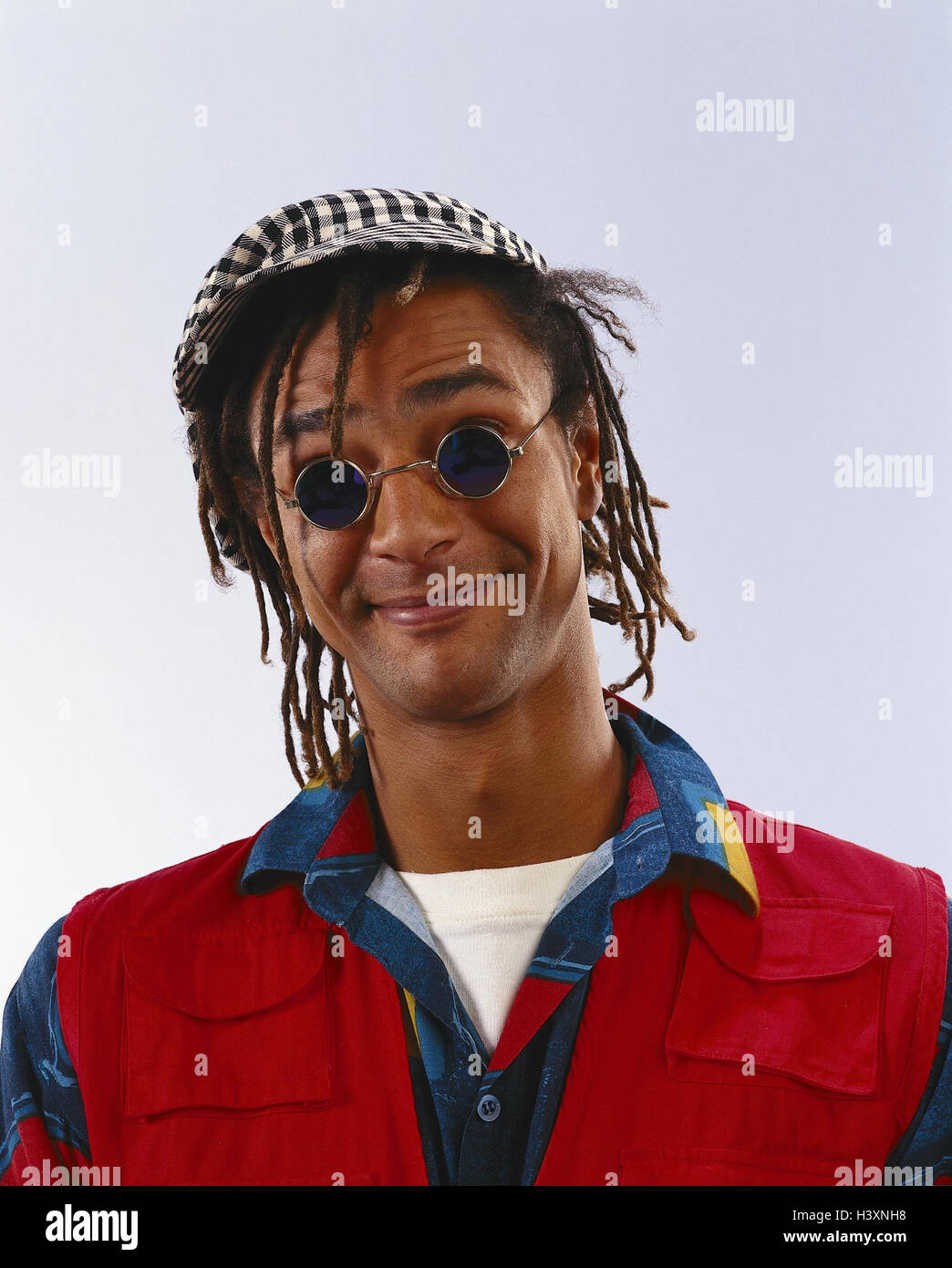 Man, dreadlocks, glasses, facial play, portrait, mb 239 A6 Stock Photo ...