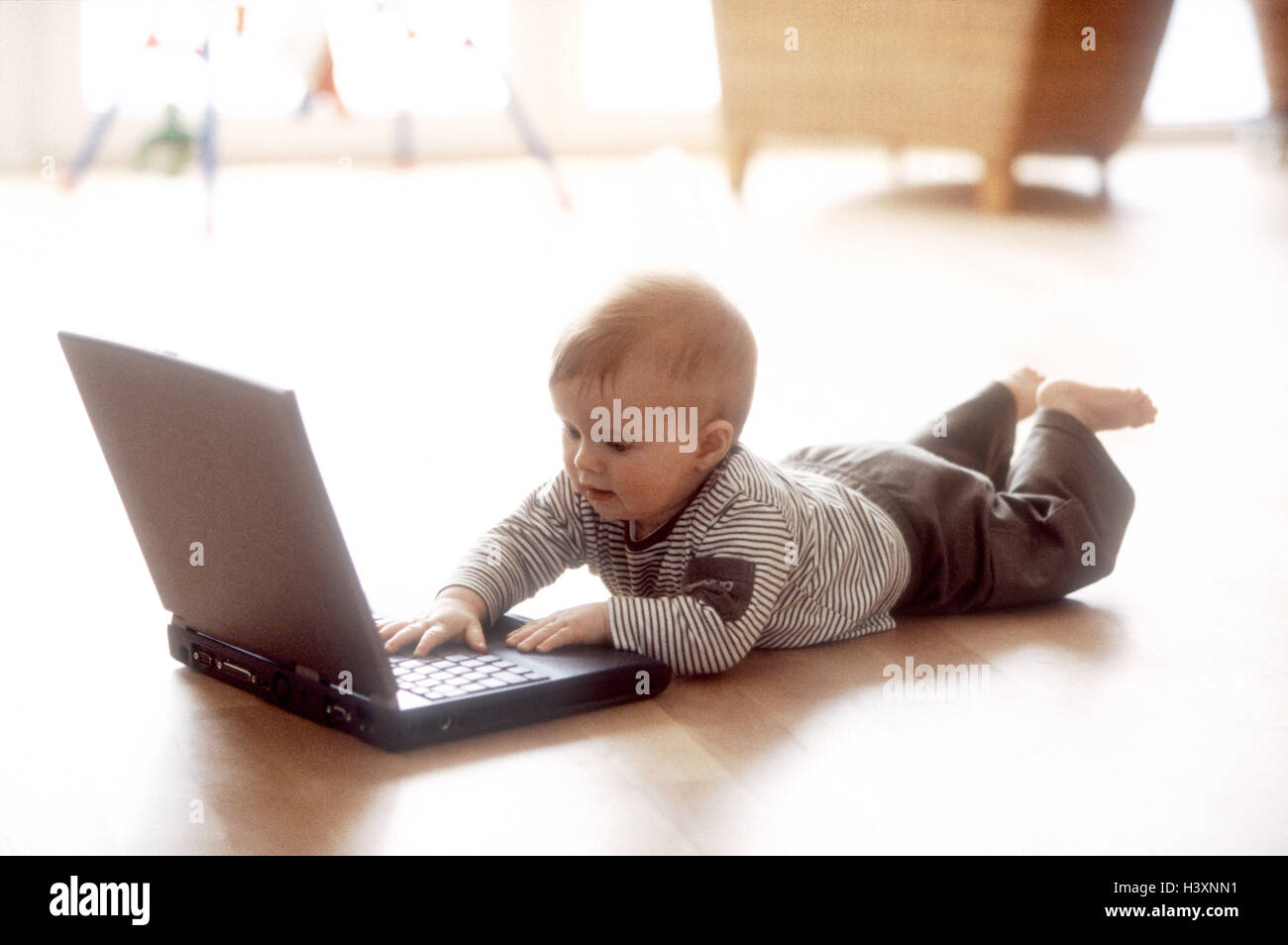 Floor, infant, laptop, baby, child, 7 months, data entry, play, game ...
