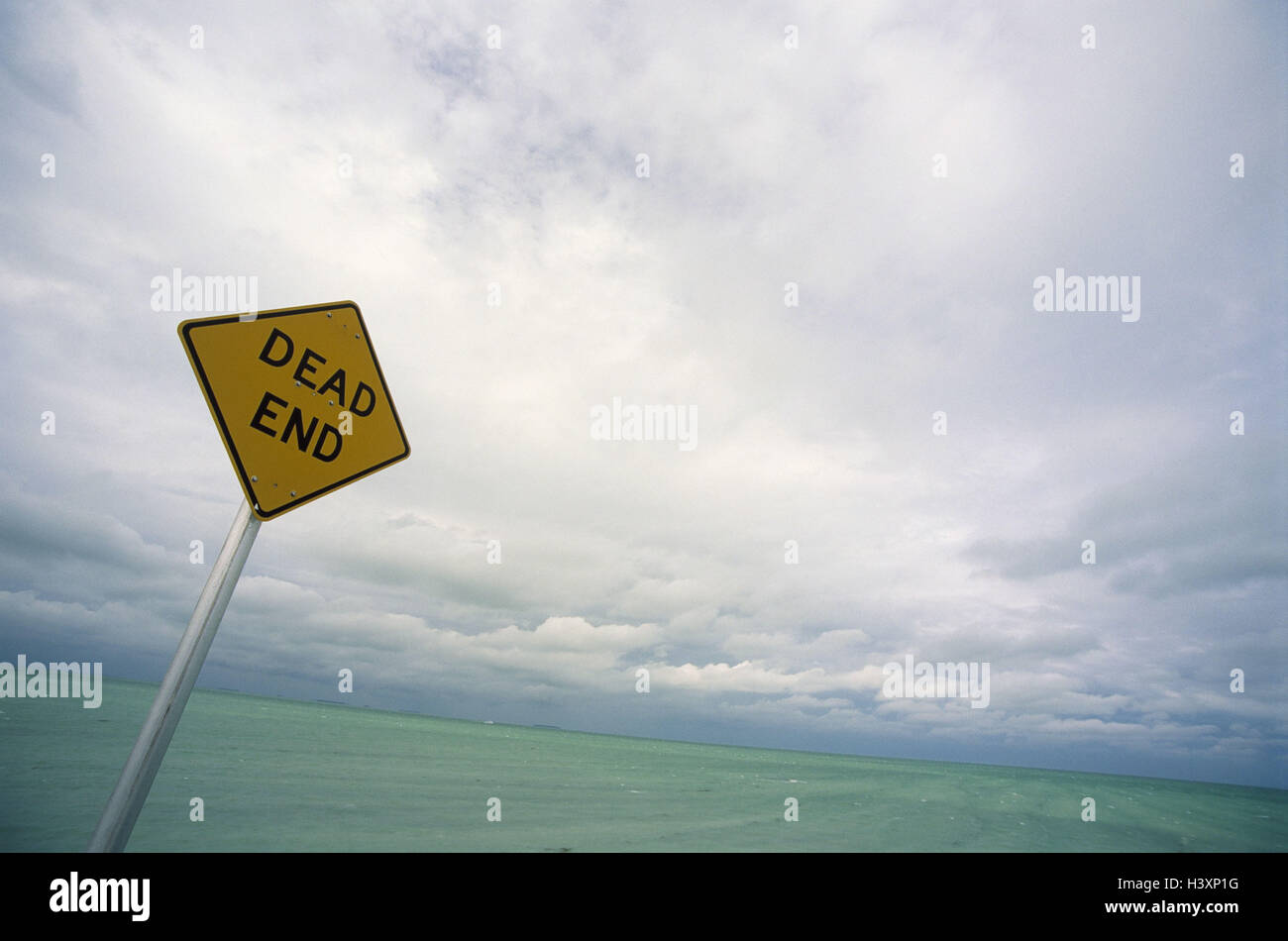 The USA, Florida, Florida Keys, Pigeon, Key, street end, sign, "Dead ...