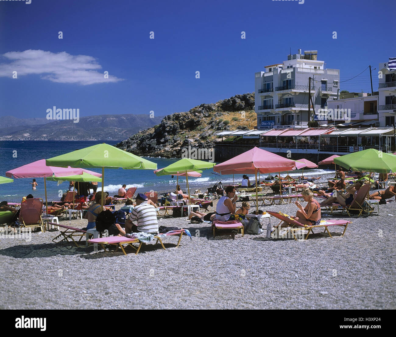Greece, Crete, agio Nikolaos, Kitroplatia, beach, outside, the Cyclades ...
