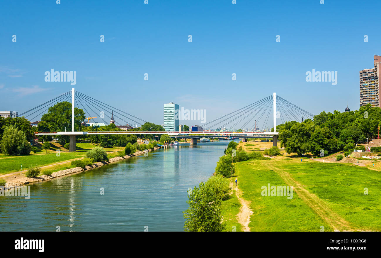 View of the Neckar river in Mannheim - Germany Stock Photo - Alamy