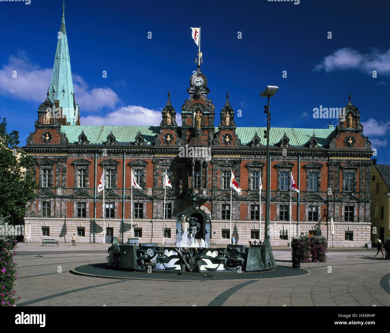 Sweden, Malmö, city hall, in 1546, wells, Europe, Scandinavia, town ...