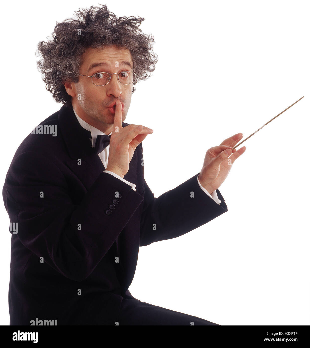 Conductor, gesture, silence, quiet, half portrait, professions, studio ...