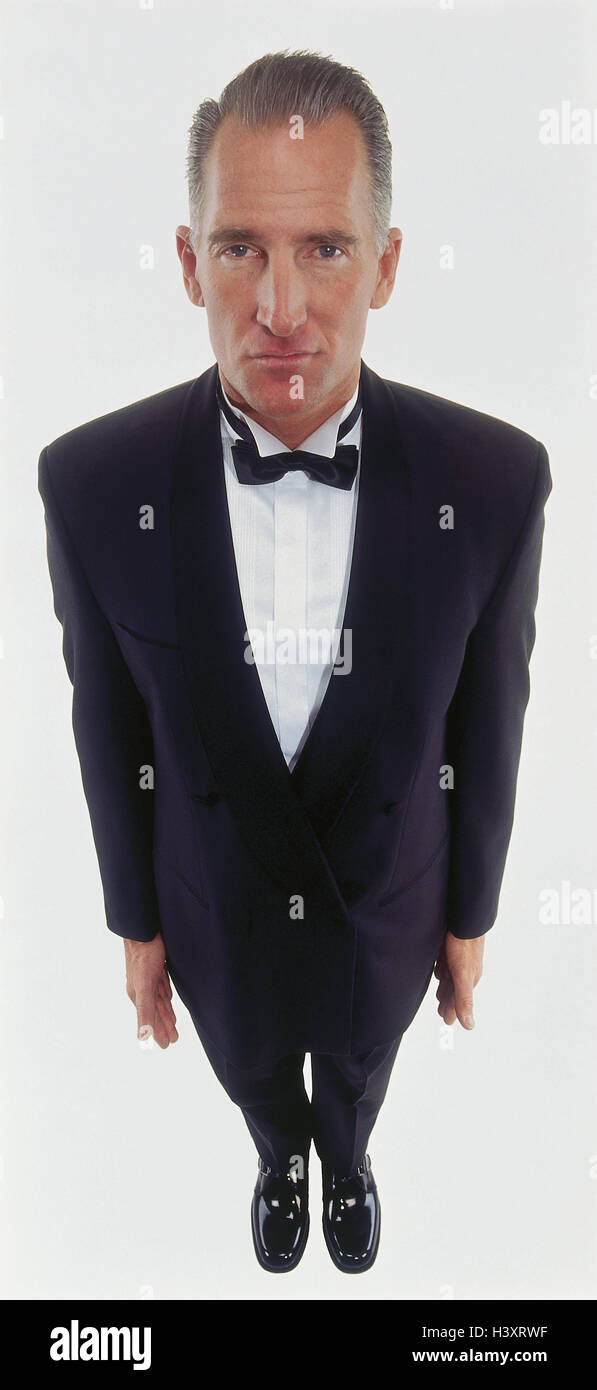 Man, middle old person, dinner jacket, stand, professions, studio, cut ...