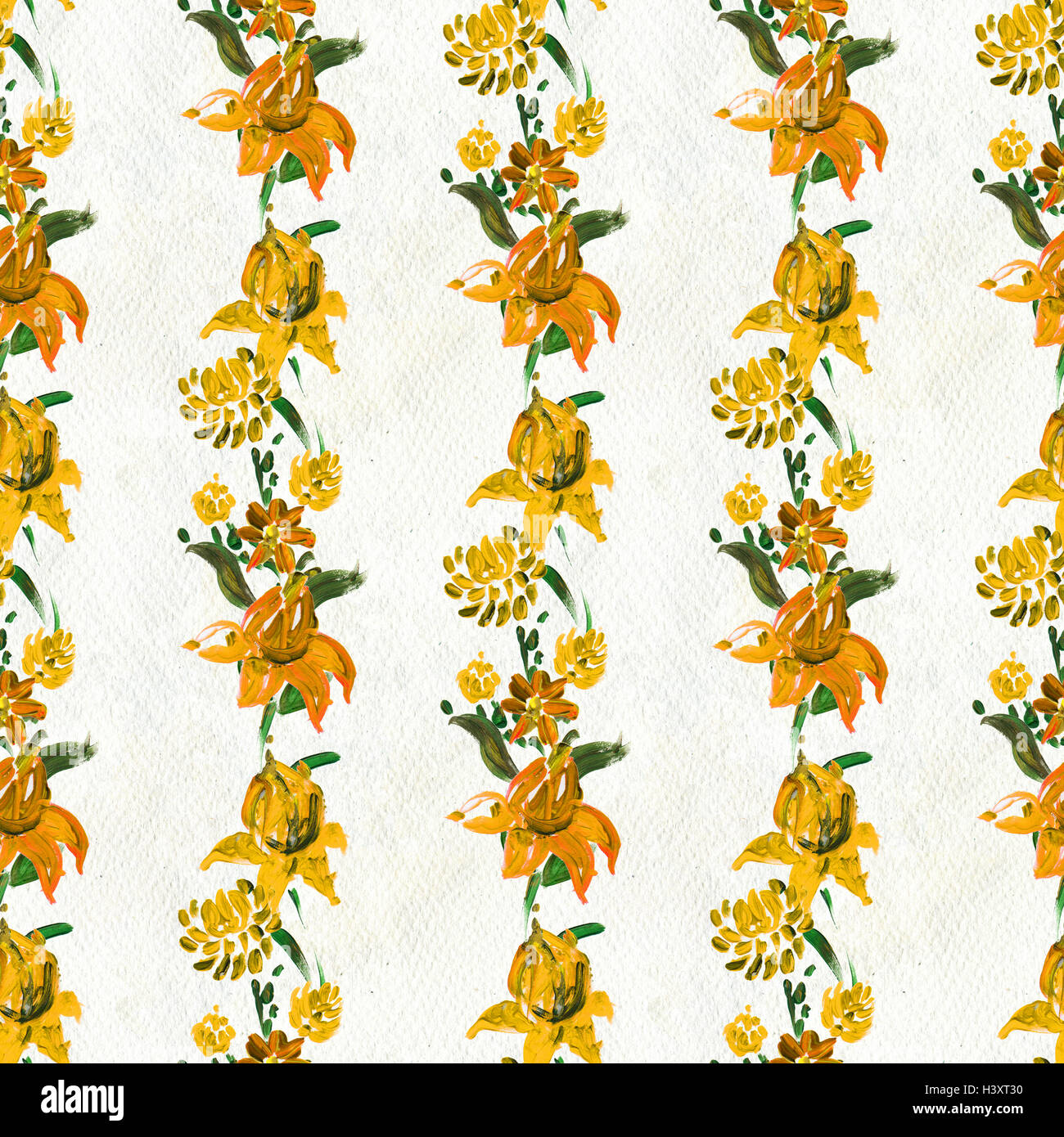 Seamless pattern with yellow flowers Stock Photo - Alamy