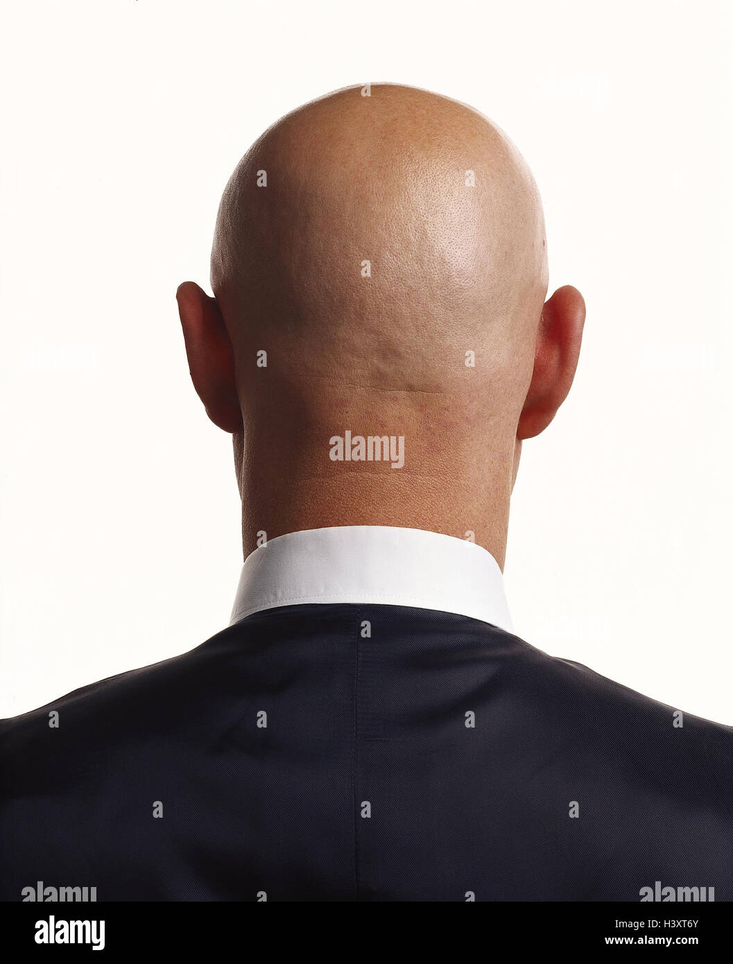 Man, shirt, sports jacket, bald head, back view Men, head, bald, shaves ...