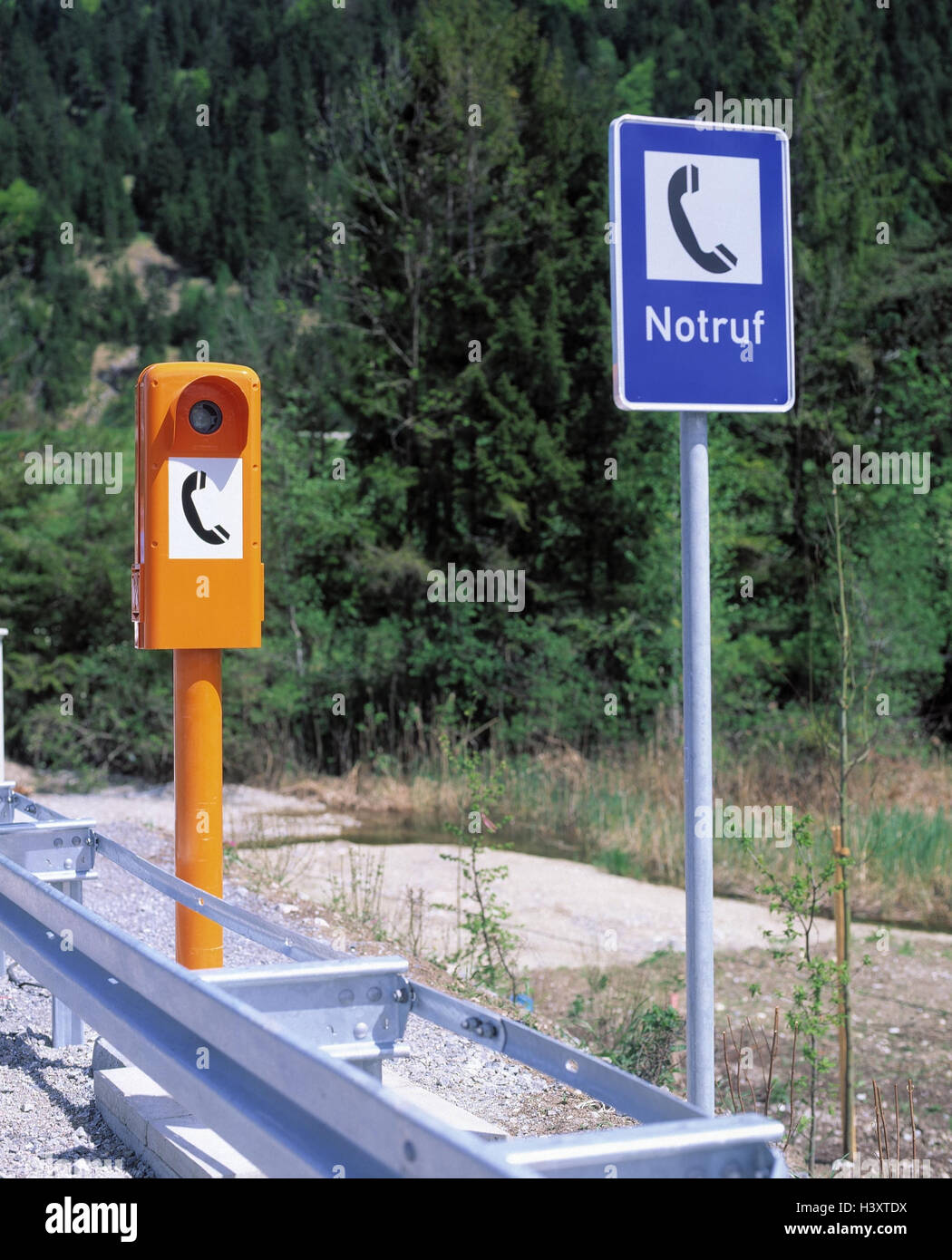 Traffic signs, "emergency call", emergency call pillar, emergency, sign ...