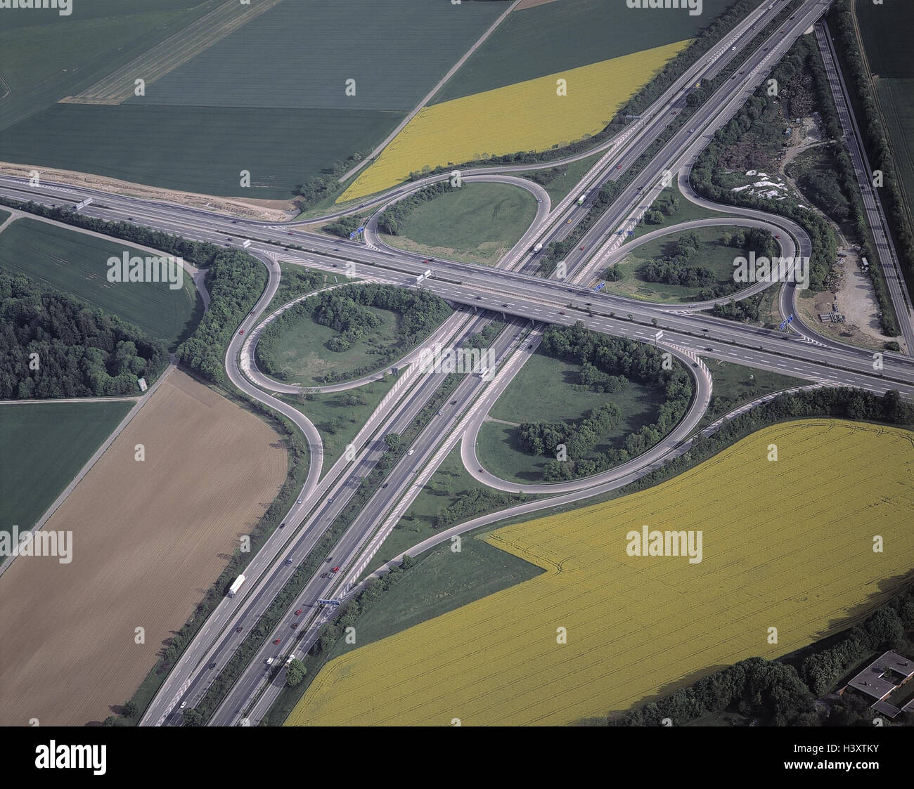 Germany, Munich, the east, interchange, aerial shots, traffic, freeway ...
