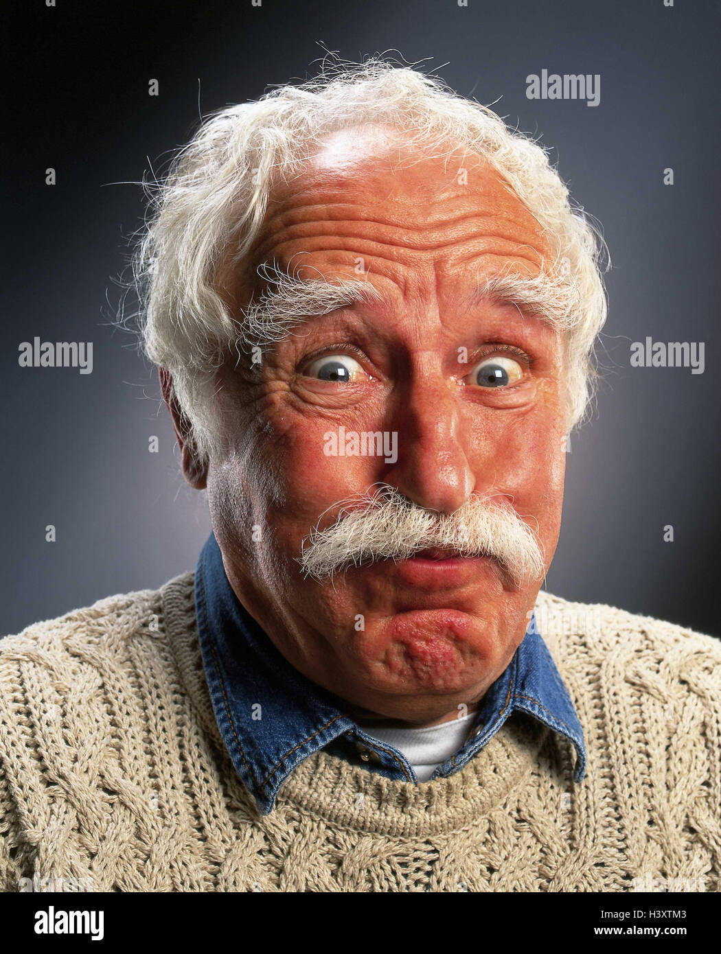 Senior, beard, facial play, laugh, chubby cheeks, portrait, Senior ...