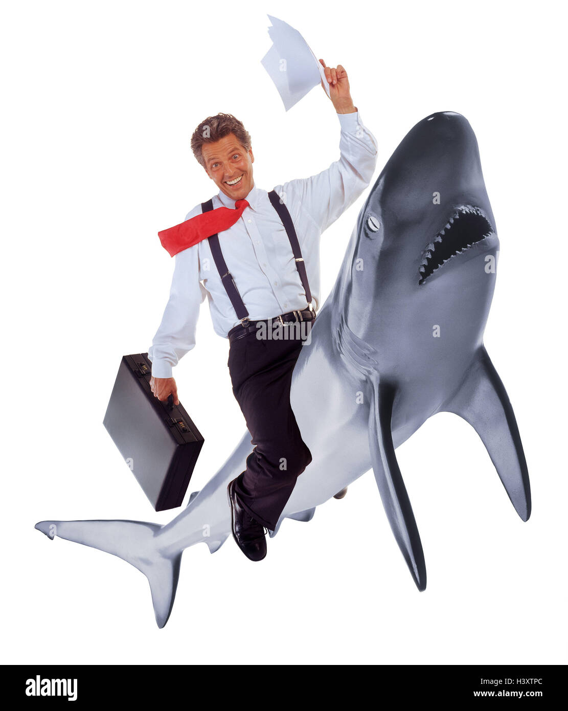 Businessman, briefcase, bases, happy, wave, icon, financial shark ...