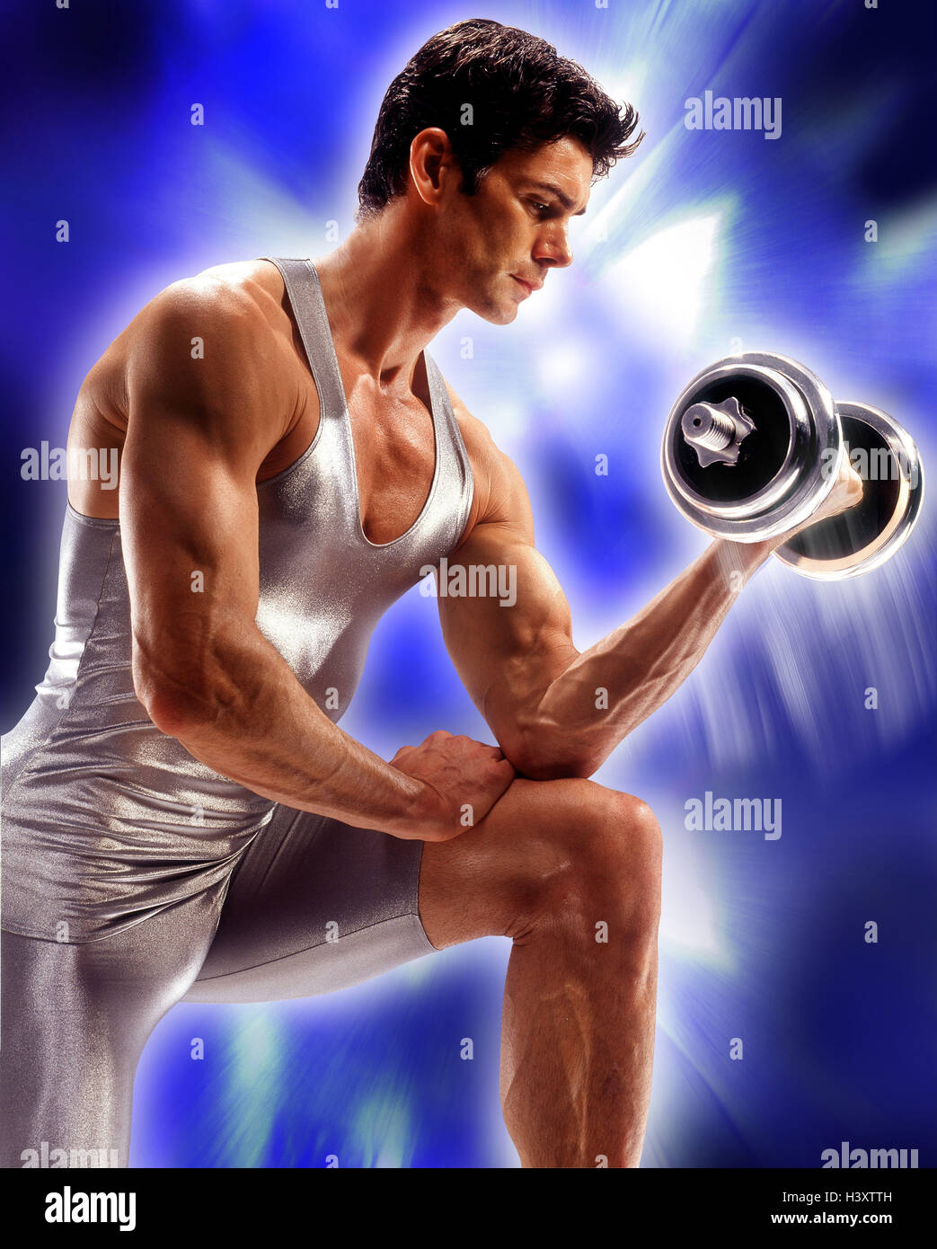 Man, dumbbell training, motion sport, athlete, sport, sportsman ...