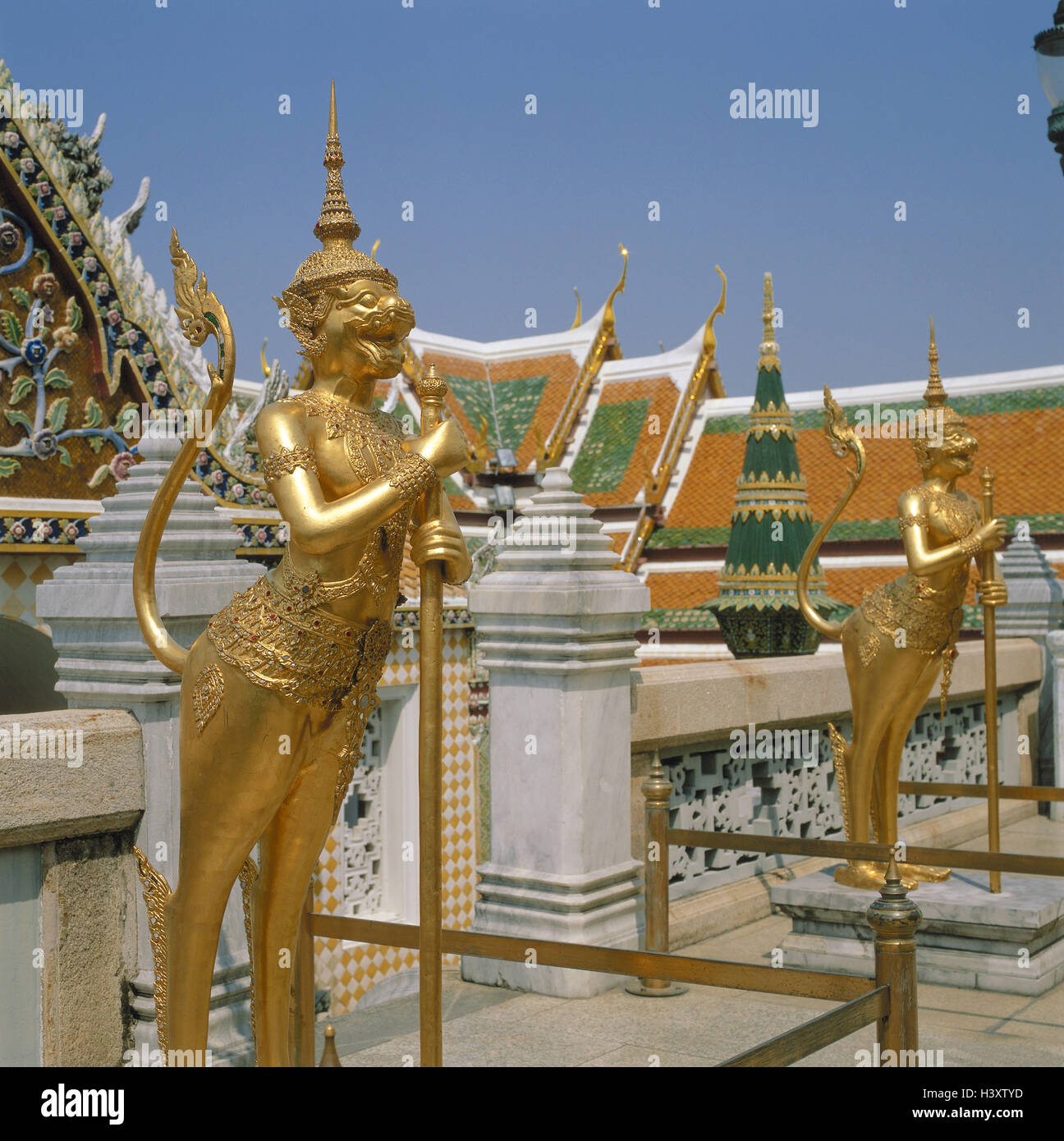 Thailand, Bangkok, Wat Phra Keo, statue, figures, "Apsonsi", gilds ...