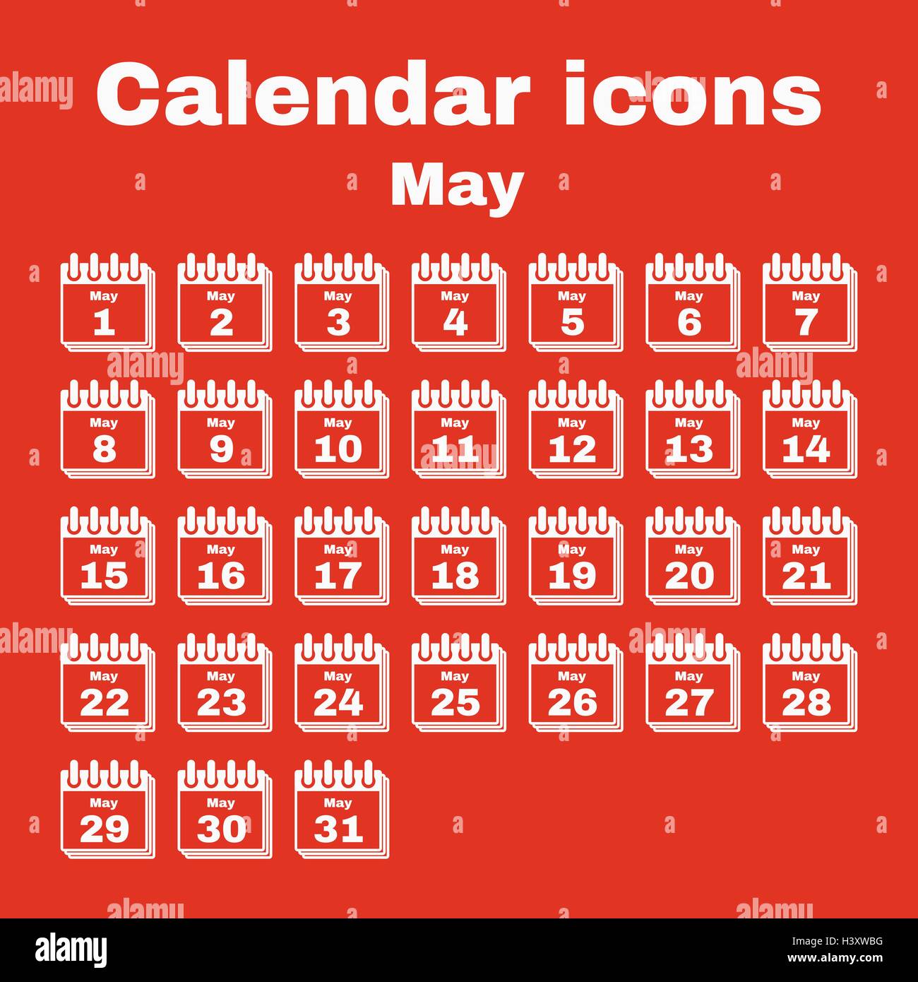 The calendar icon. May symbol. Flat Stock Vector Image & Art - Alamy