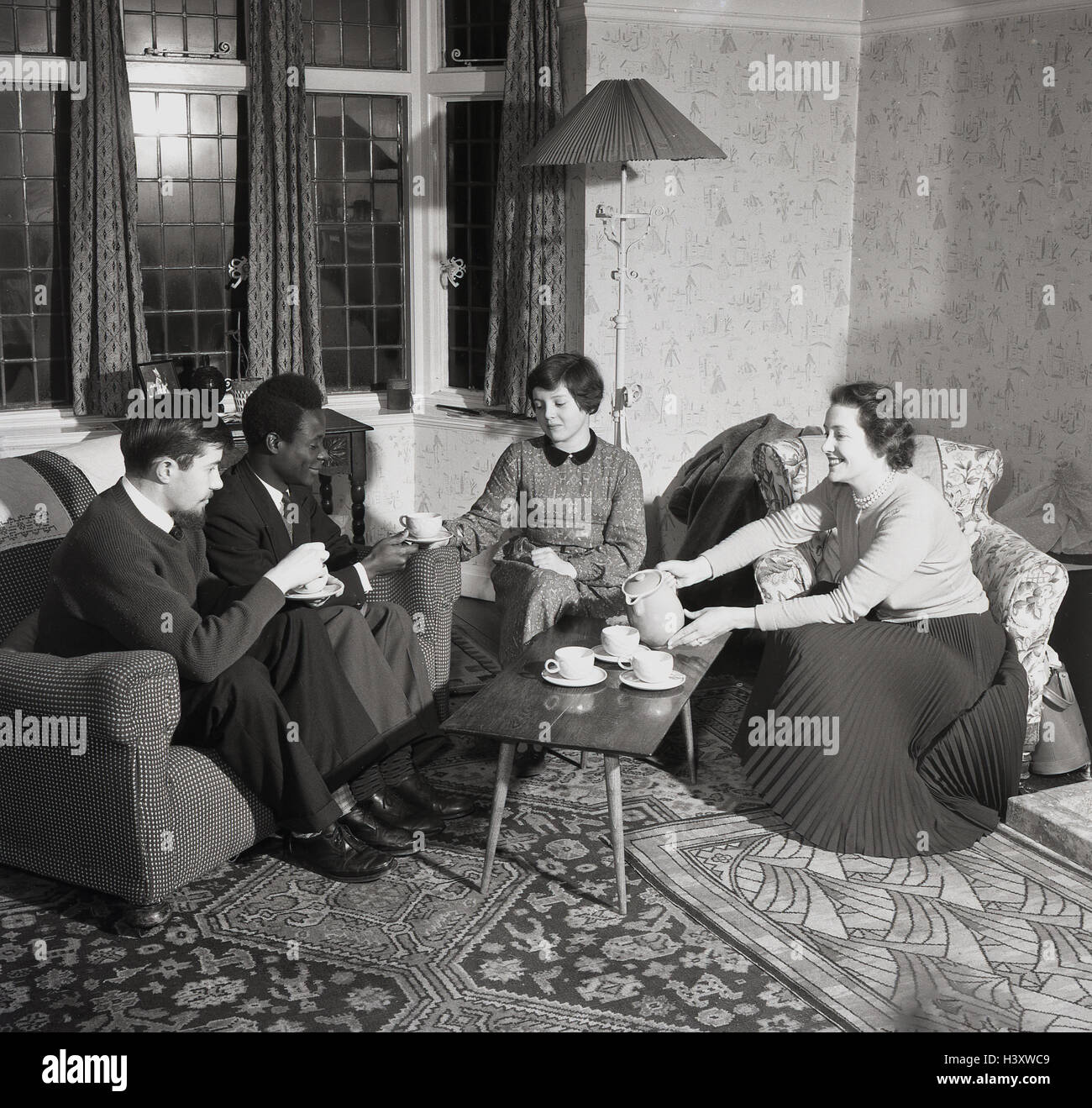 1950s, historical, newly arrived foreign students to Britain being ...