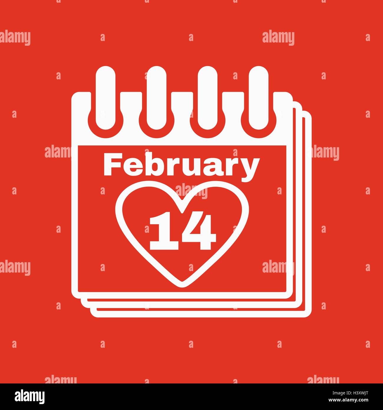 The calendar icon. Valentines day symbol Stock Vector Image & Art - Alamy
