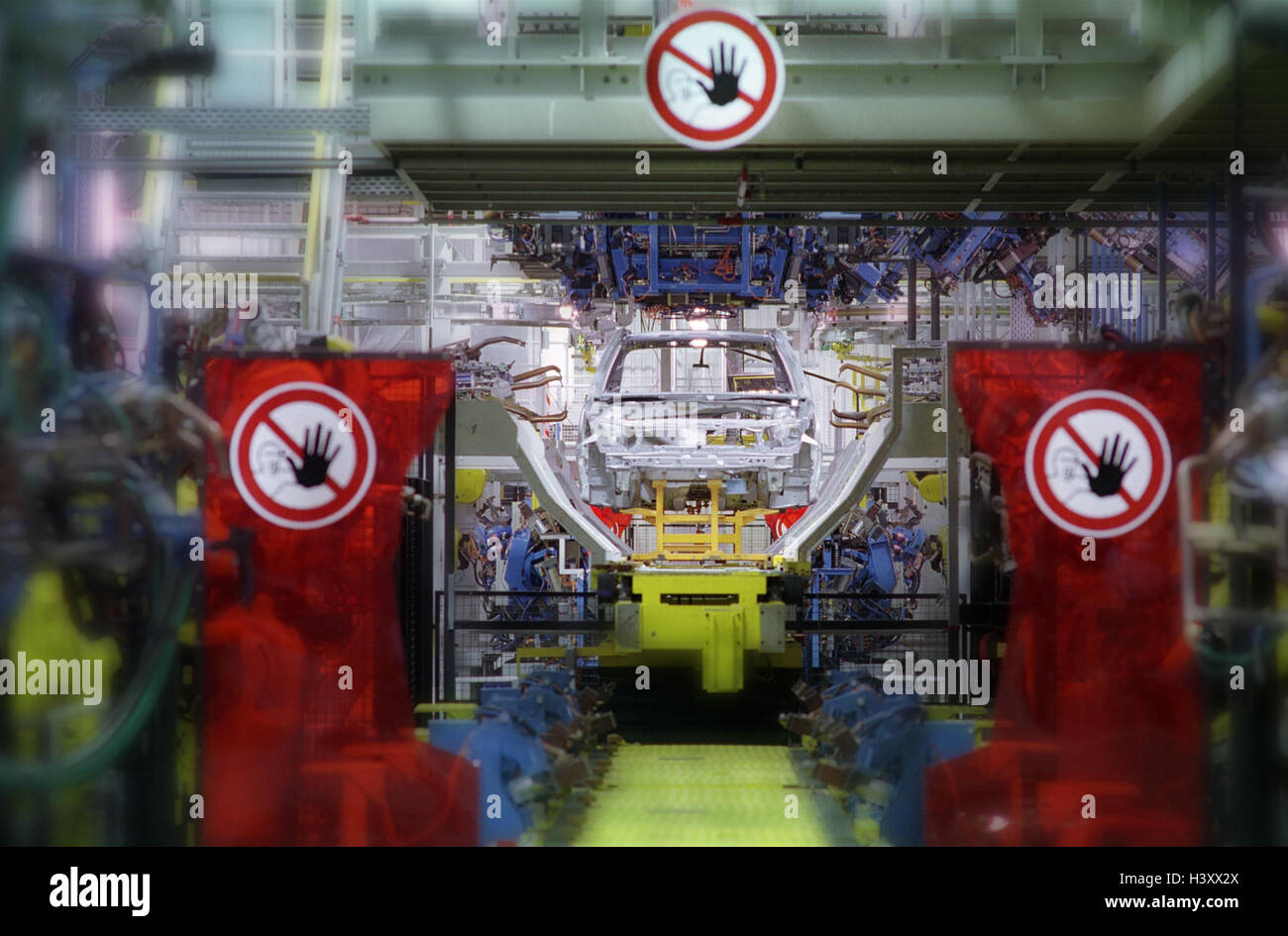 Automobile industry, "Opel", production line, robot inside, production ...