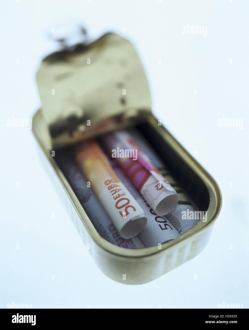 Canned food tin, bank notes, euro, icon, conservation value, EWWU, WWU ...