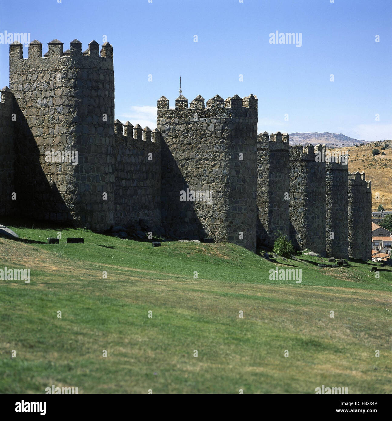 Spain, Castile, Avila, city wall, detail, structure, defensive wall ...
