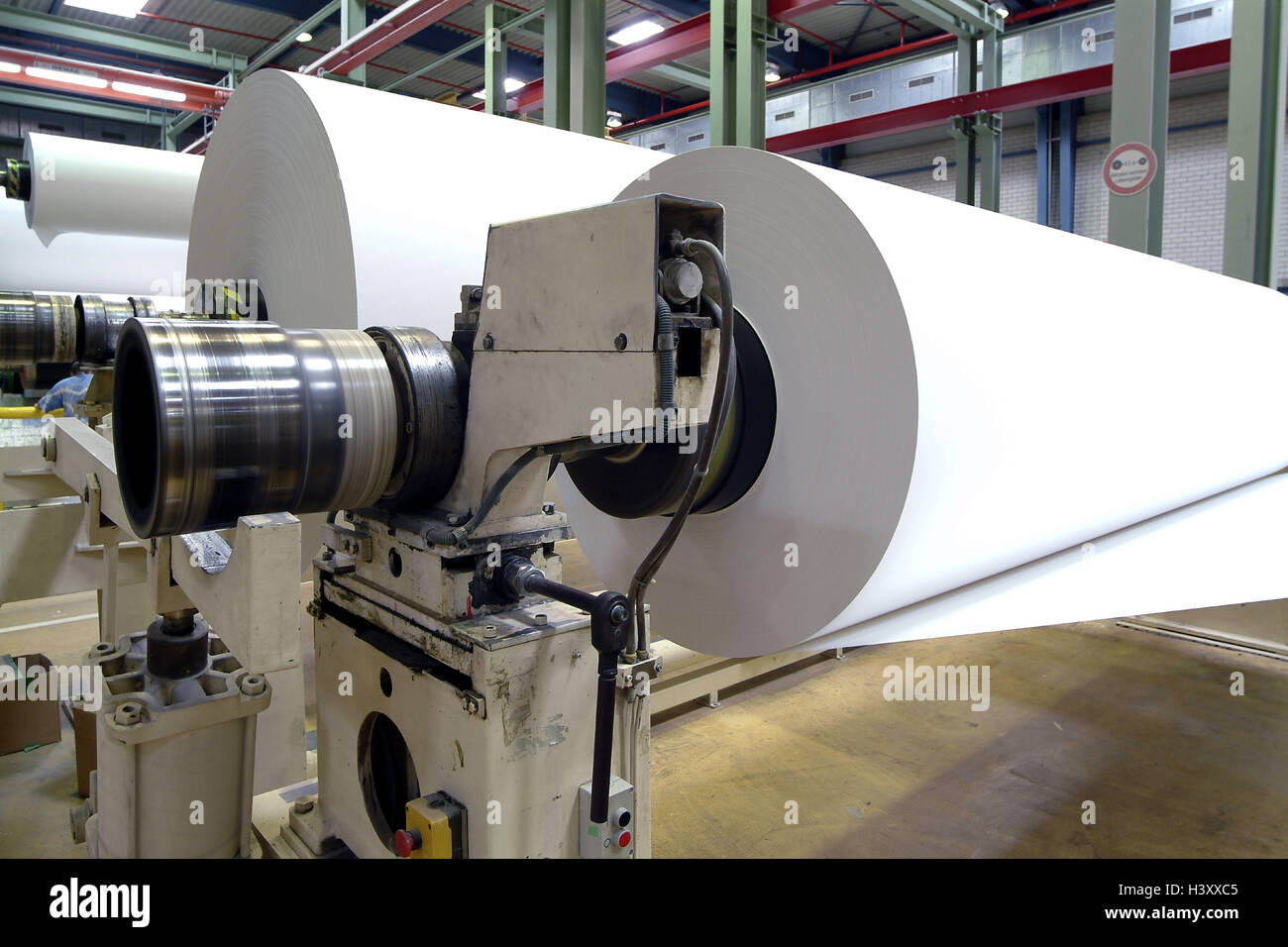 Paper factory, cutter, detail, Germany, Kehl on the Rhine, factory ...