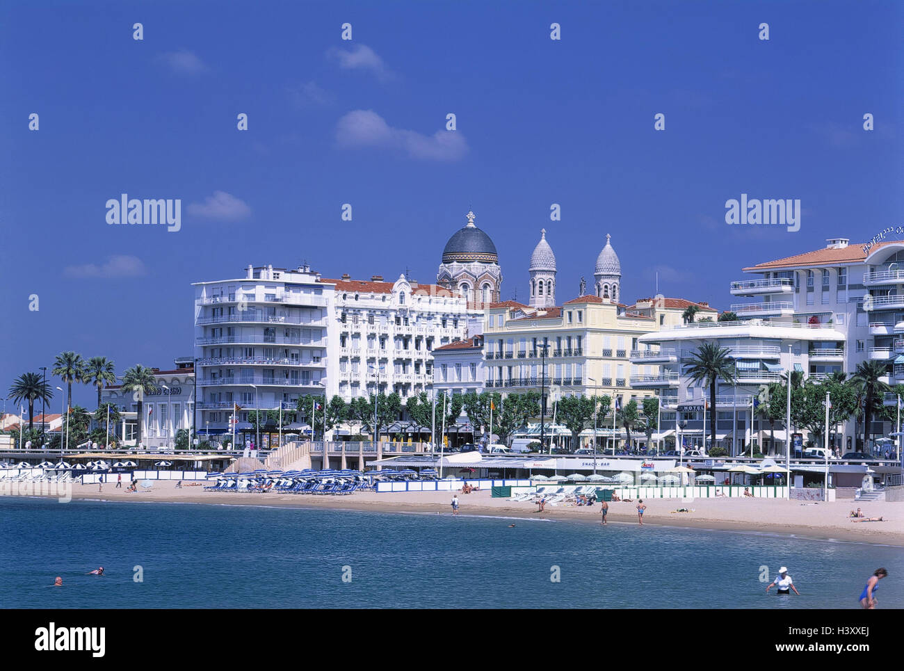 France, Provence, Riviera, Saint Raphael, town view, beach, Europe, the ...