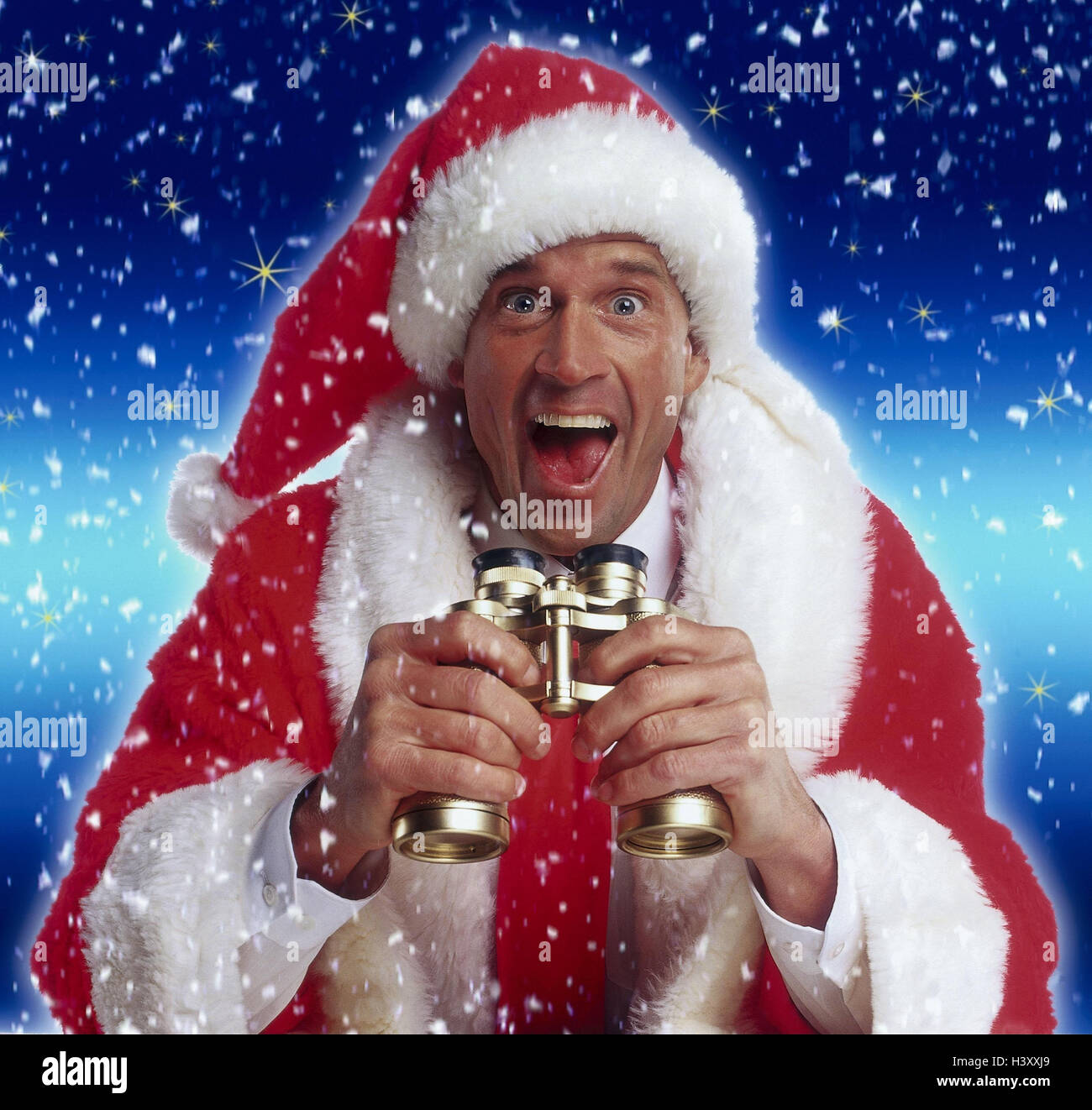 Santa claus with binoculars hi-res stock photography and images - Alamy