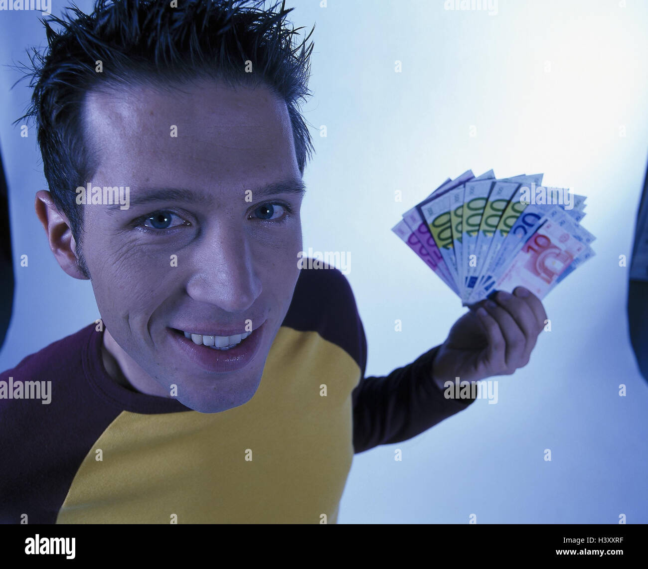 Man, euro, bank notes, portrait, Europe, money, currency, banknotes ...