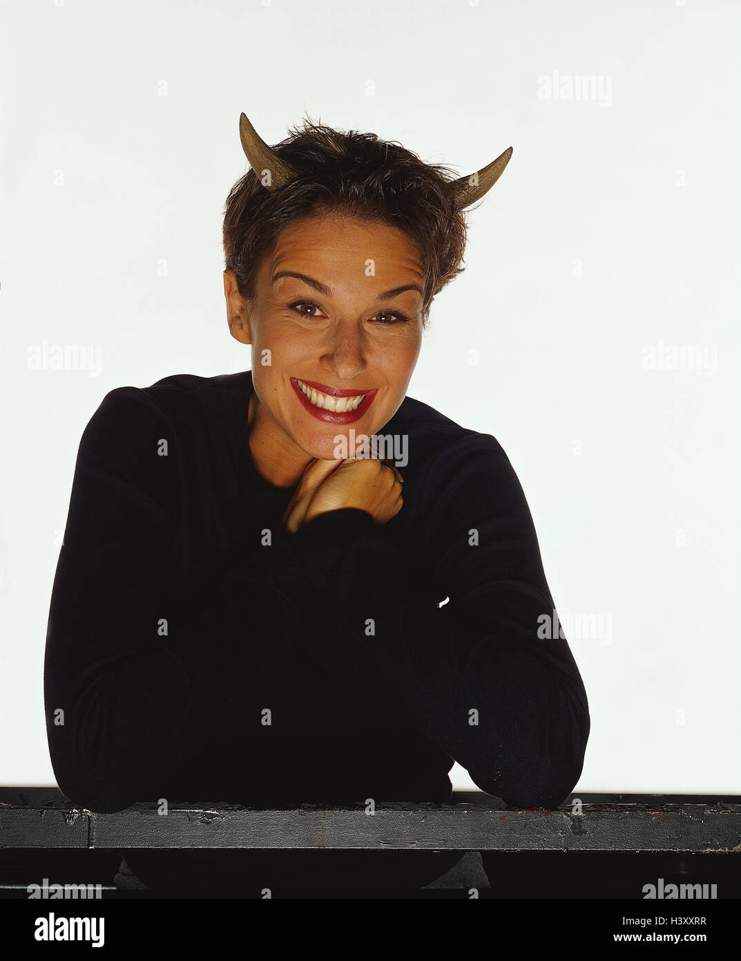 Woman, lining, devil, laugh, portrait, concepts, costume, devil, Satan ...