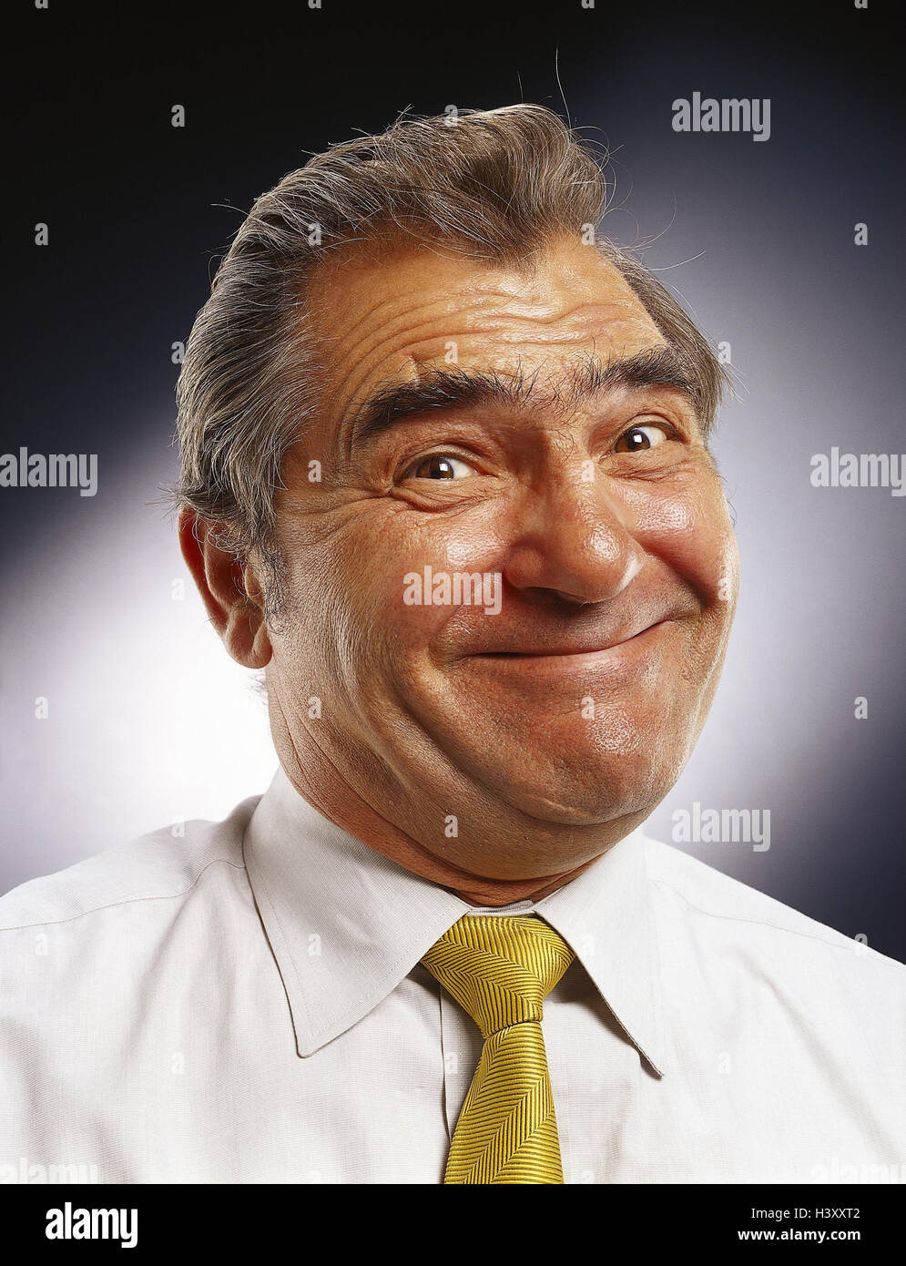 Man, middle old person, shirt, tie, happy, smile, portrait, Men, studio ...