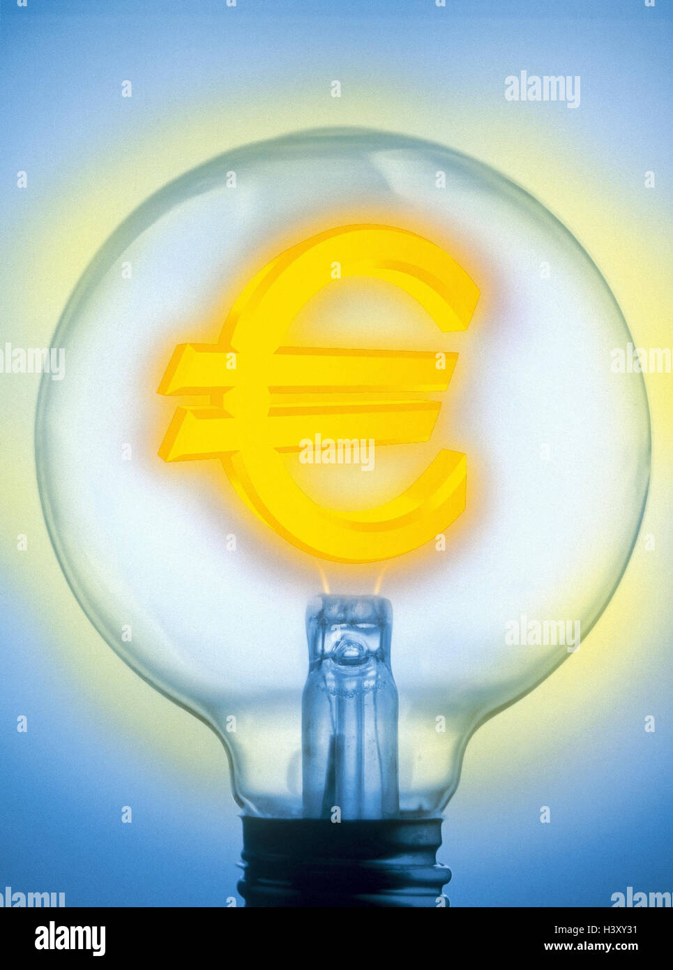 Lamp, currency figure, euro, Composing, currency, single currency ...