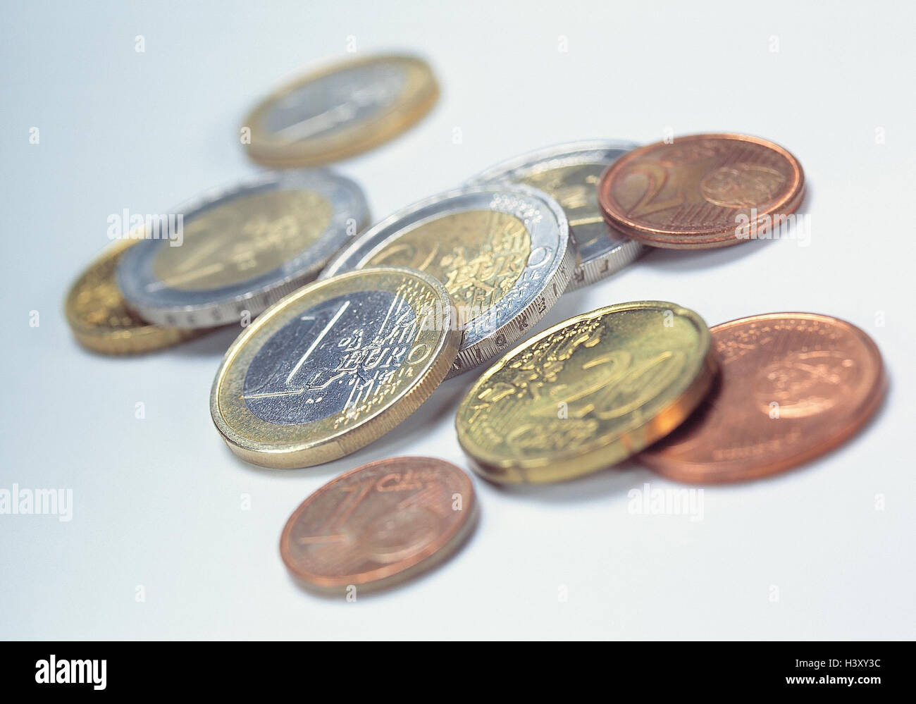 Money, euro coins, Still life, product photography, cut out, studio ...