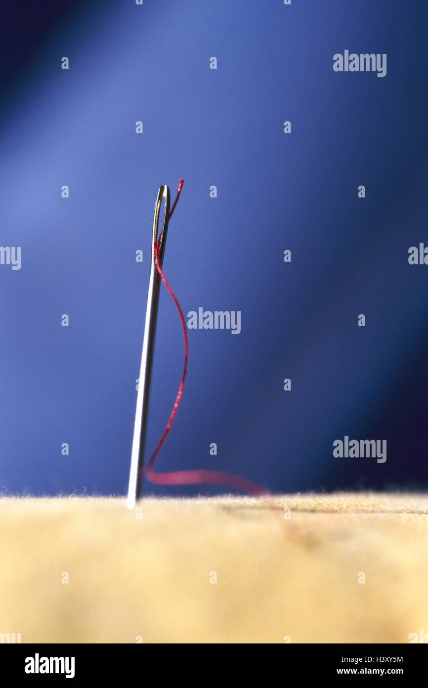 Substance, thread needle, thread, red, threaded needle, bottleneck ...