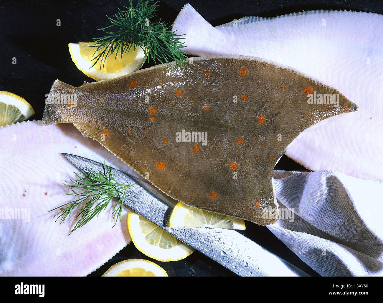 , Still life, plaices, fish, food fish, fish dish, ingredients, food ...