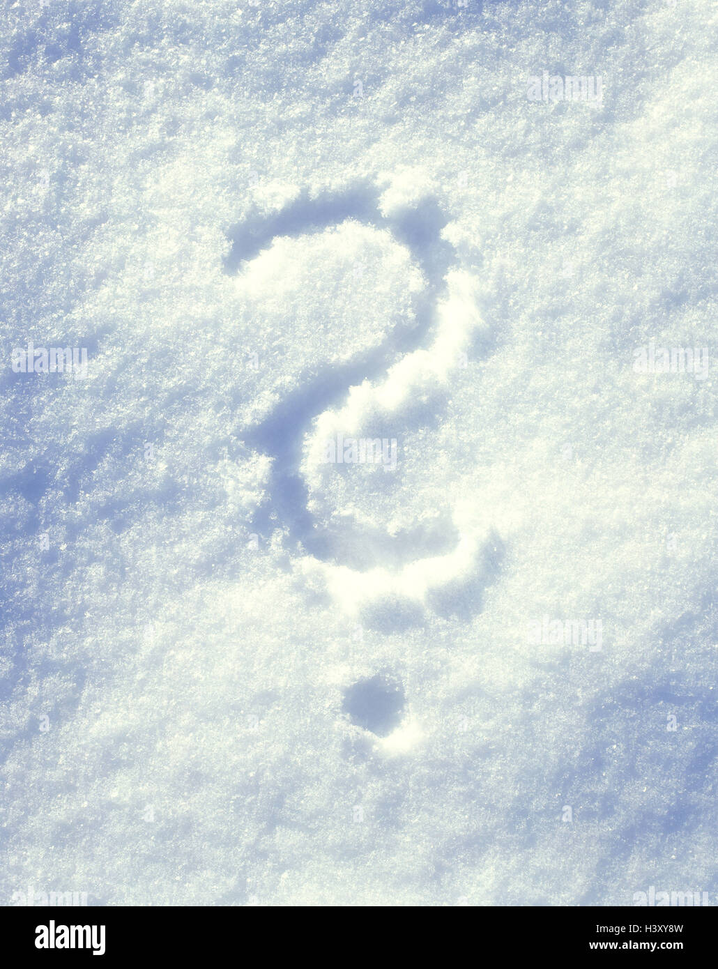 Snow, question mark, Still life, conception, snow surface, figure ...