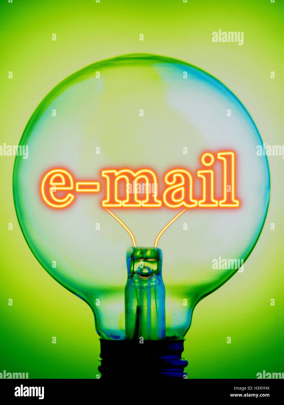 Lamp, filament, e-mail, icon, communication, innovation, connection ...