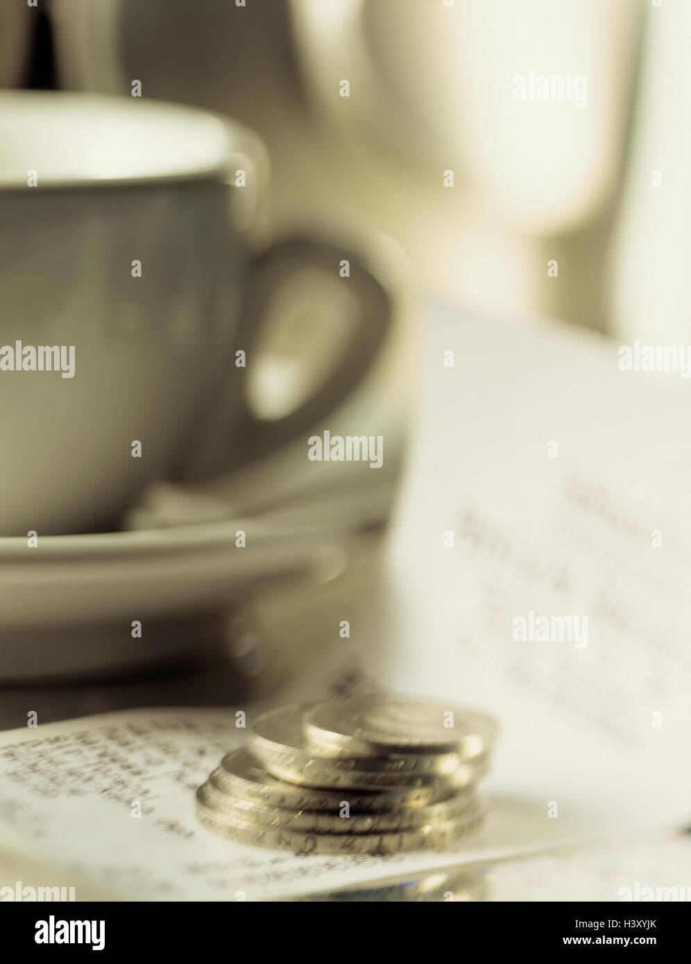 Locally, coffee cup, bill, money, b/w, economy, cup, payment, cash ...